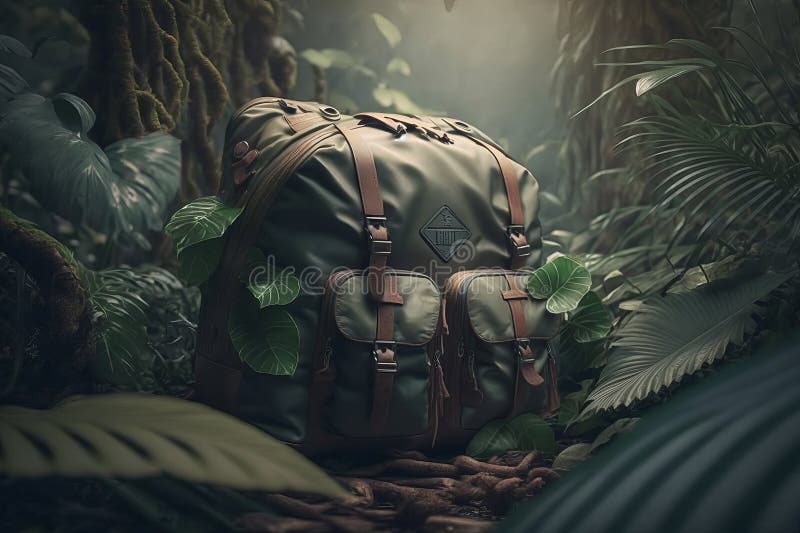 Realistic Backpack for Tropical Jungles Travelling Concept. Created ...