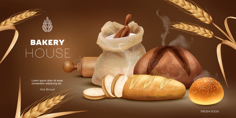 Realistic Bakery Composition Stock Illustration - Illustration of meal ...