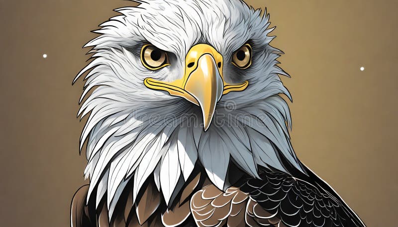 Realistic Bald Eagle Illustration with Vibrant Colors Stock ...