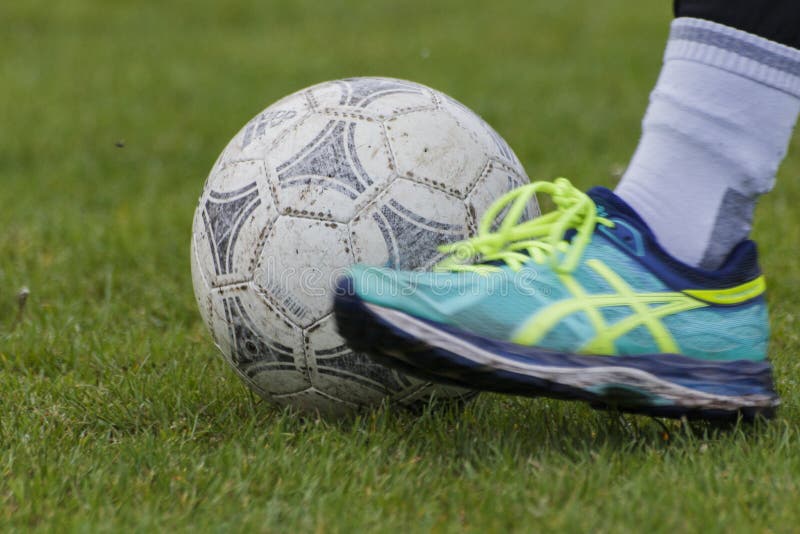 Realistic Ball Kicking with Movement Effect Editorial Photo - Image of ...