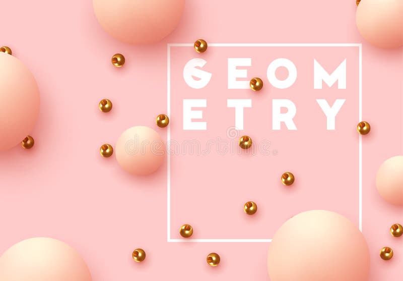 Realistic Ball Spheres, Abstract Background with 3d Elements. Stock ...