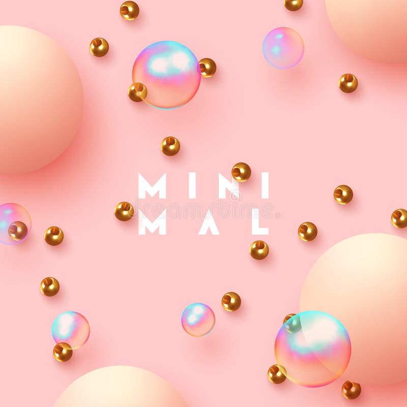 Realistic Ball Spheres, Abstract Background with 3d Elements. Stock ...