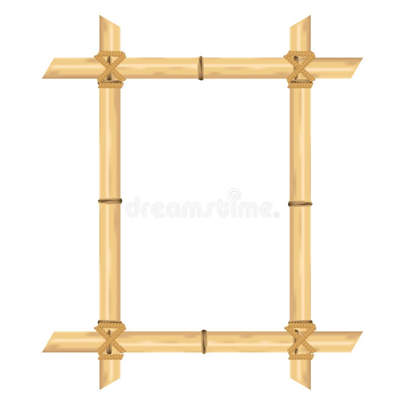 Realistic Bamboo Frame Isolated on White. Stock Vector - Illustration ...