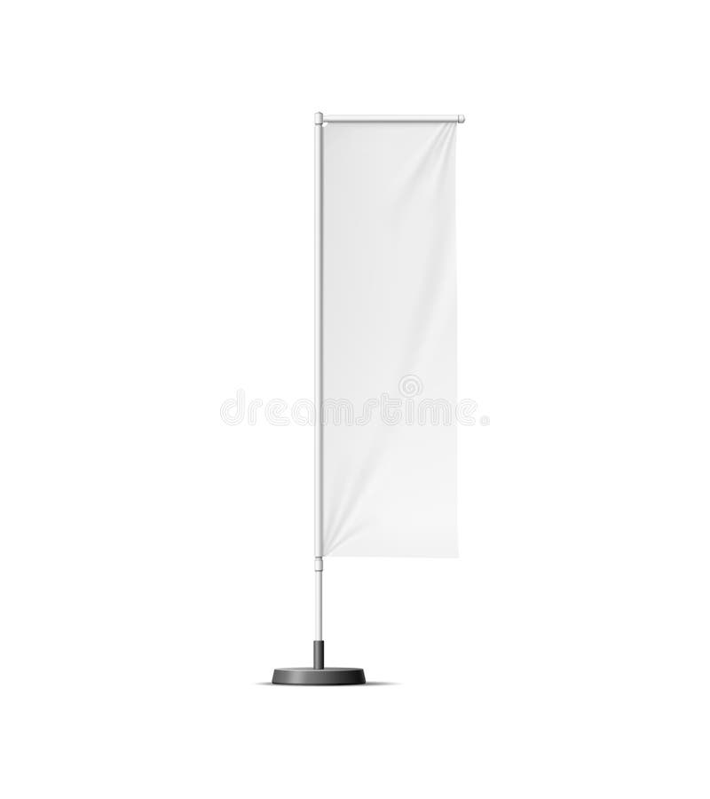 Realistic Banner Stand, Beach Flag 3d Blank Mockup Stock Illustration ...