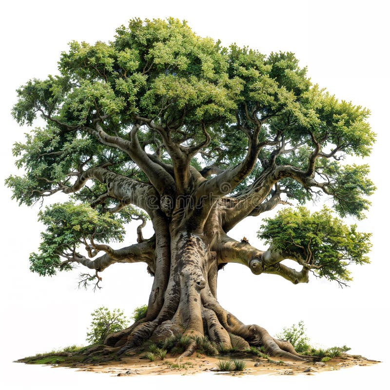 Realistic Baobab Tree Illustration Stock Image - Image of heraldic ...