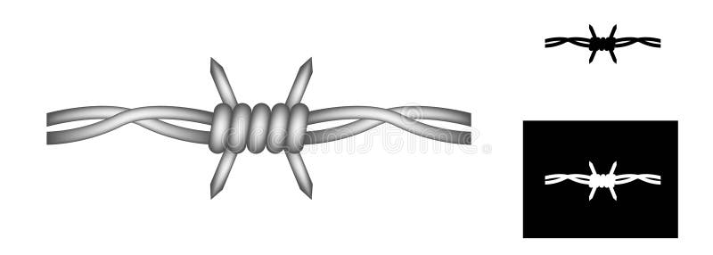Realistic Barbed Wire Part Design Element Stock Illustration ...