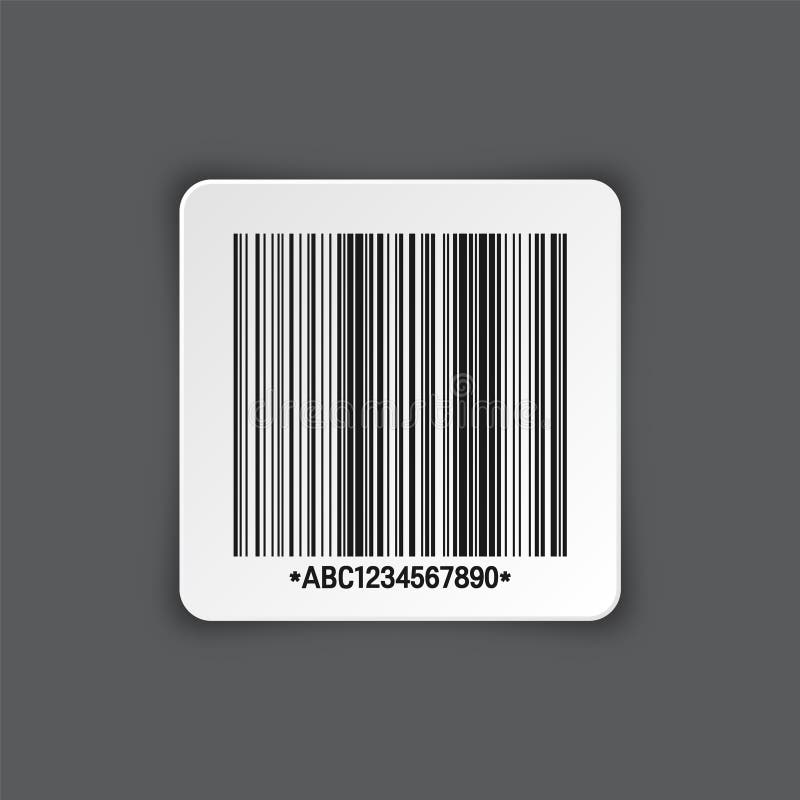 Realistic Barcode Sticker on Gray Background. Identification Tracking ... Realistic Barcode Sticker on Gray Background. Identification Tracking ...