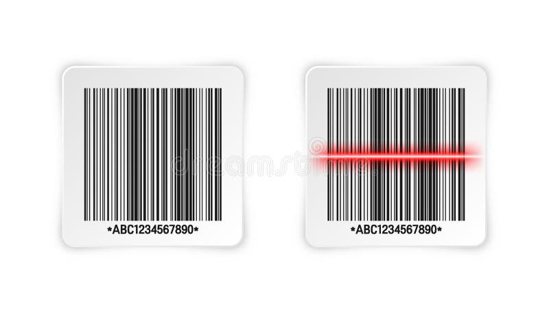 Realistic Barcode Sticker. Identification Tracking Code. Serial Number ...
