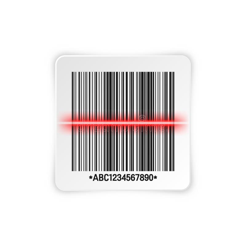 Realistic Barcode Sticker. Identification Tracking Code. Serial Number ...