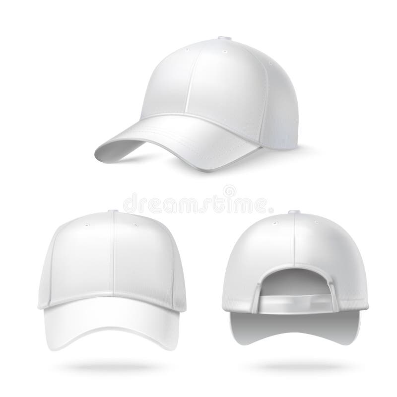 White Baseball Hat Template. Stock Vector - Illustration of gradient ...