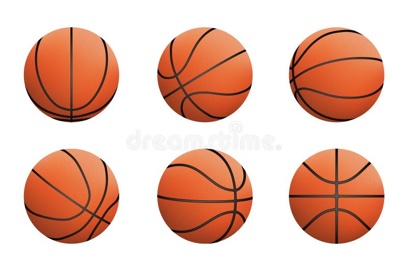 Realistic Basketball Ball Collection. Set of Basketball Game Ball Stock ...