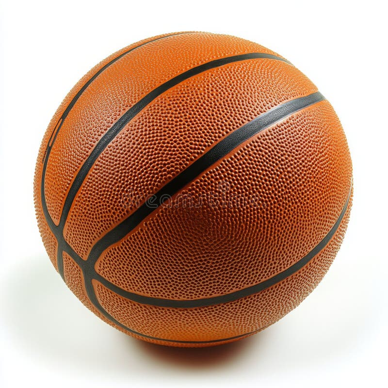 Realistic Basketball Resting on a Flat Surface with Detailed Texture ...