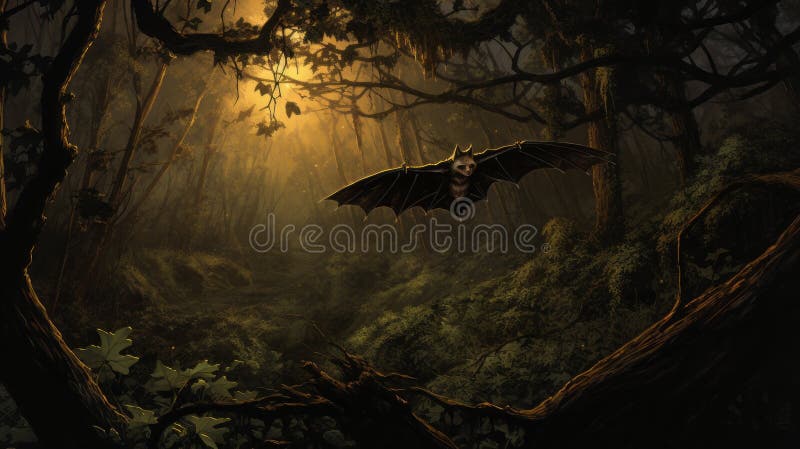 Realistic Bat Flying through Forest at Night - Hyper-detailed Maya ...