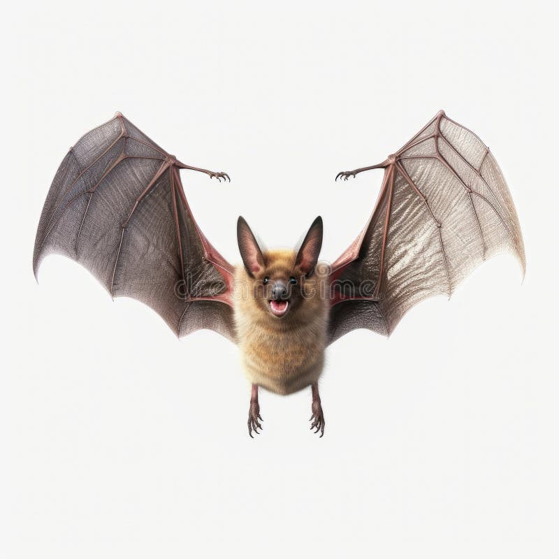 Realistic Bat Flying Over White Background in Digital Style Stock ...