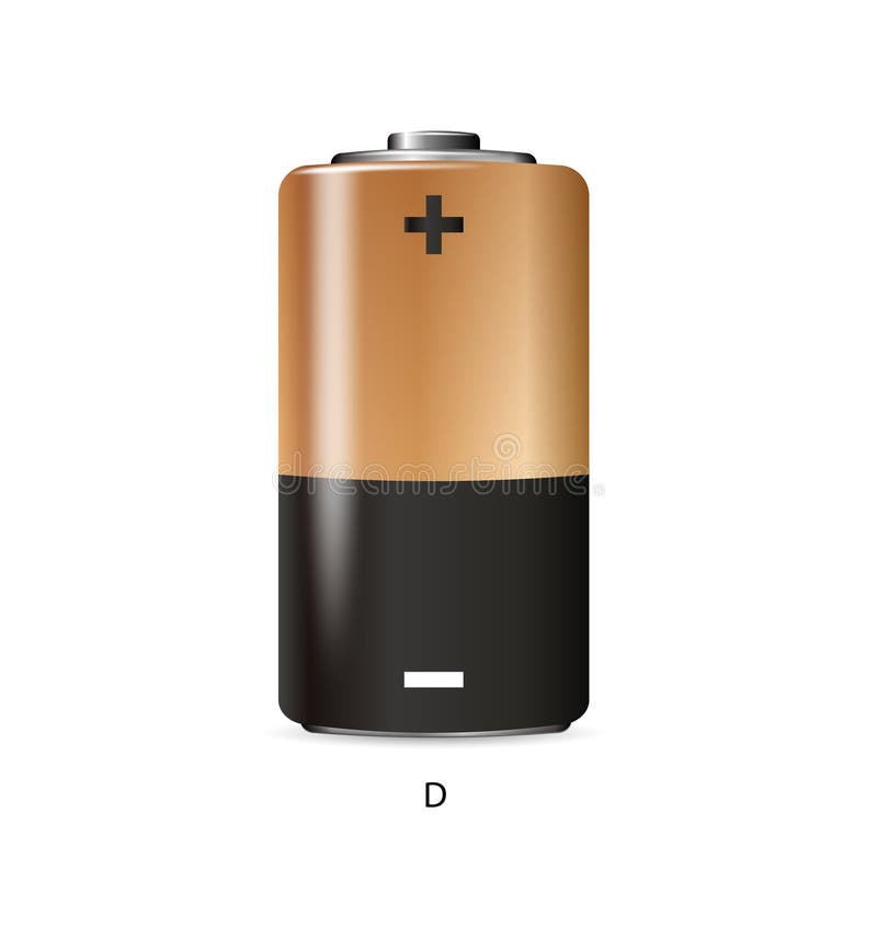 Realistic Battery Isolated on White Background. Vector Stock Vector ...