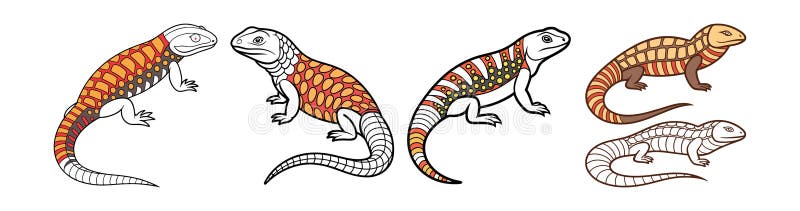 Realistic Beaded Lizard Color Illustration Stock Vector - Illustration ...