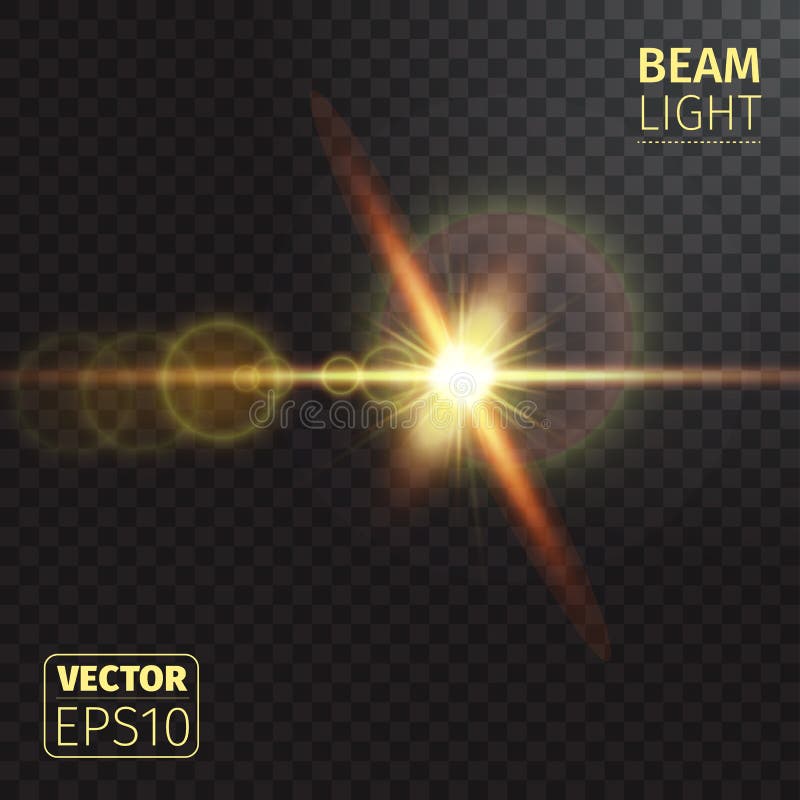 Realistic Beam Lights on Transparent Background. Stock Vector ...