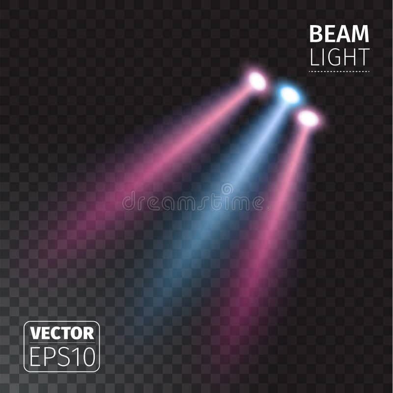 Realistic Beam Lights on Transparent Background. Stock Vector ...