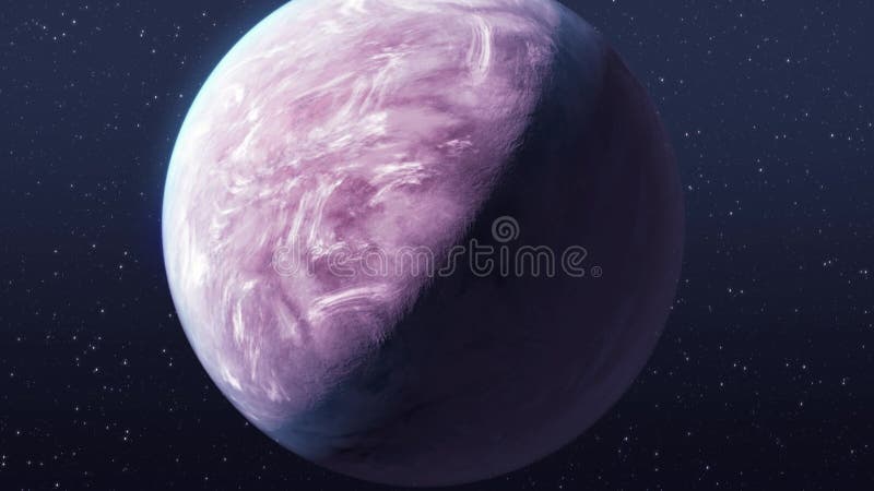 Realistic Beautiful Animation of the Pink Planet in Space. Stock ...