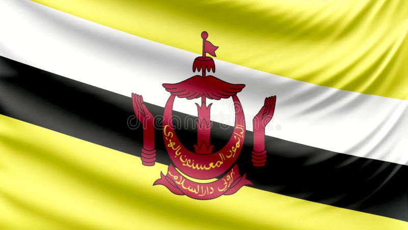 Realistic Beautiful Brunei Flag Looping 4k Stock Footage - Video of ...