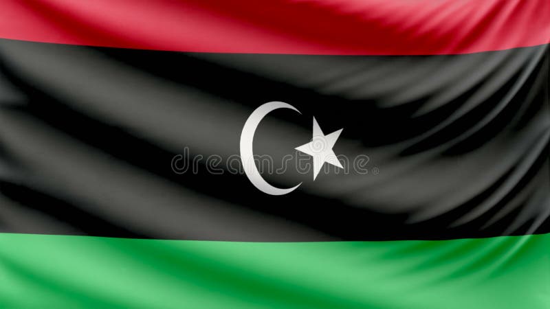 Realistic Beautiful Libya Flag 4k Stock Video - Video of cloth, emblem ...