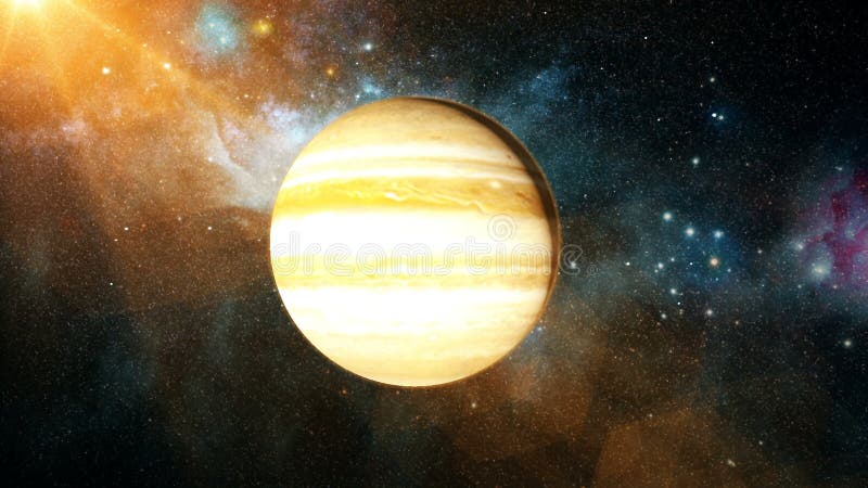 Realistic Beautiful Planet Jupiter from Deep Space Stock Illustration ...