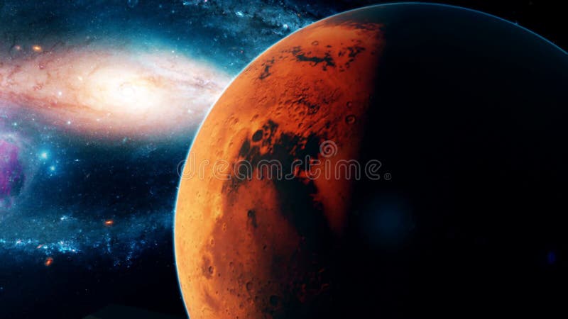 Realistic Beautiful Planet Mars from Deep Space Stock Illustration ...