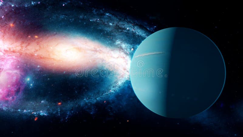 Realistic Beautiful Planet Uranus from Deep Space 3D Rendering Stock ...