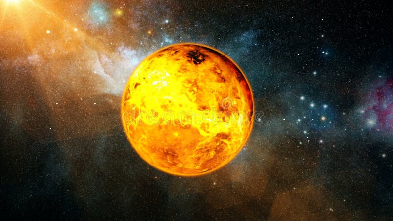 Realistic Beautiful Planet Venus from Deep Space 3D Rendering Stock ...