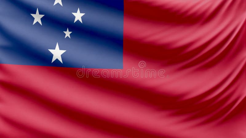 Realistic Beautiful Samoa Flag 4k Stock Video - Video of flying, blue ...