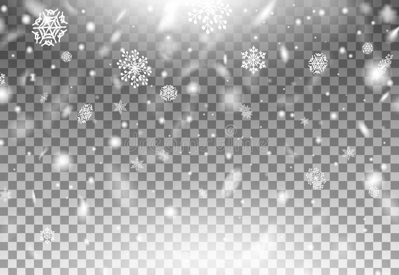 Realistic Beautiful Winter Snowflakes Falling Down Stock Vector ...