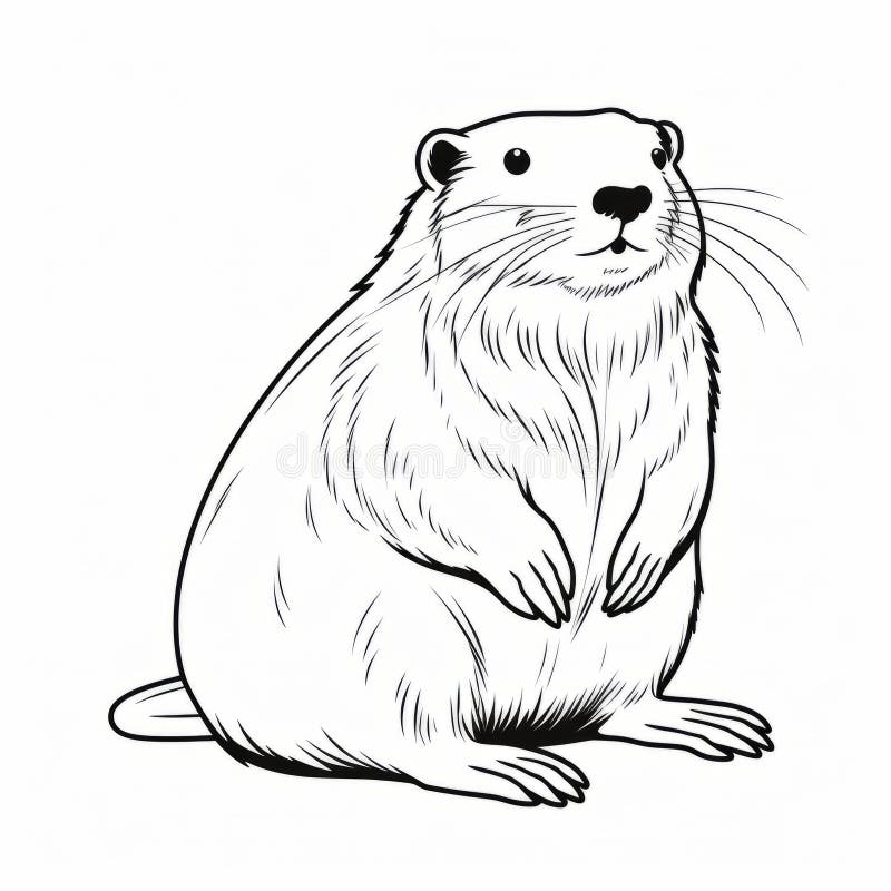 Realistic Beaver Coloring Page: Prairiecore Silhouette with Scientific ... Realistic Beaver Coloring Page: Prairiecore Silhouette with Scientific ...