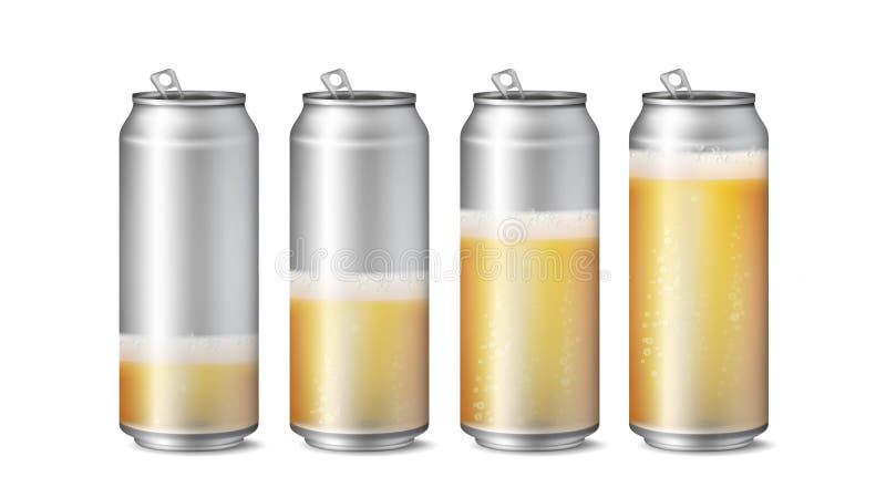 Realistic Beer Cans Mockup Vector. Beer Background Texture with Foam ...