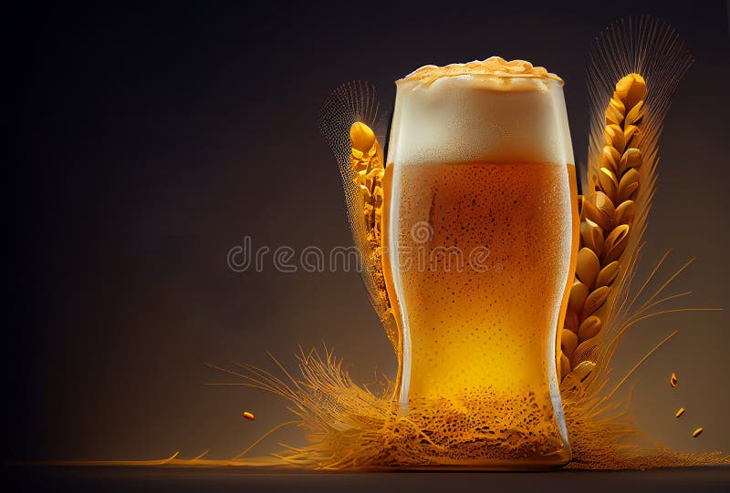 Realistic Beer Glass Ads. Illustration AI Generative Stock Image ...