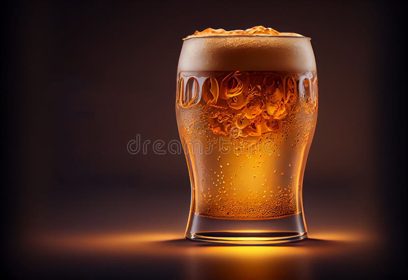Realistic Beer Glass Ads. Illustration AI Generative Stock Photo ...