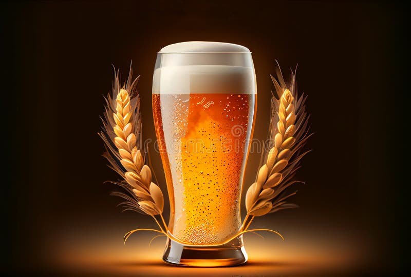 Realistic Beer Glass Ads. Illustration AI Generative Stock Photo ...