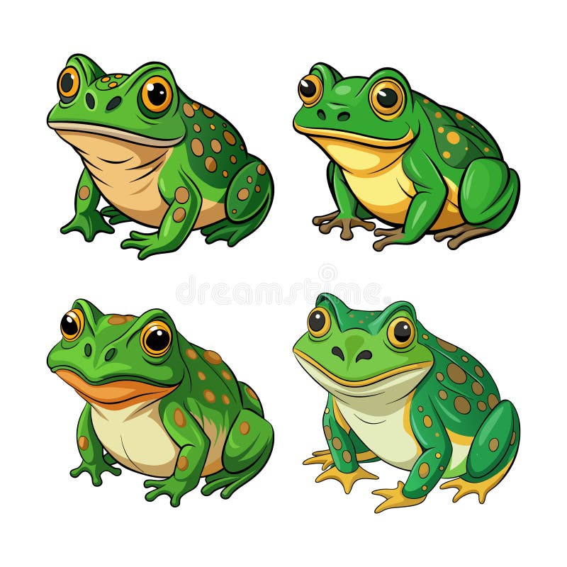 Realistic Big-Headed Amazon River Frog Color Illustration Stock Vector ...