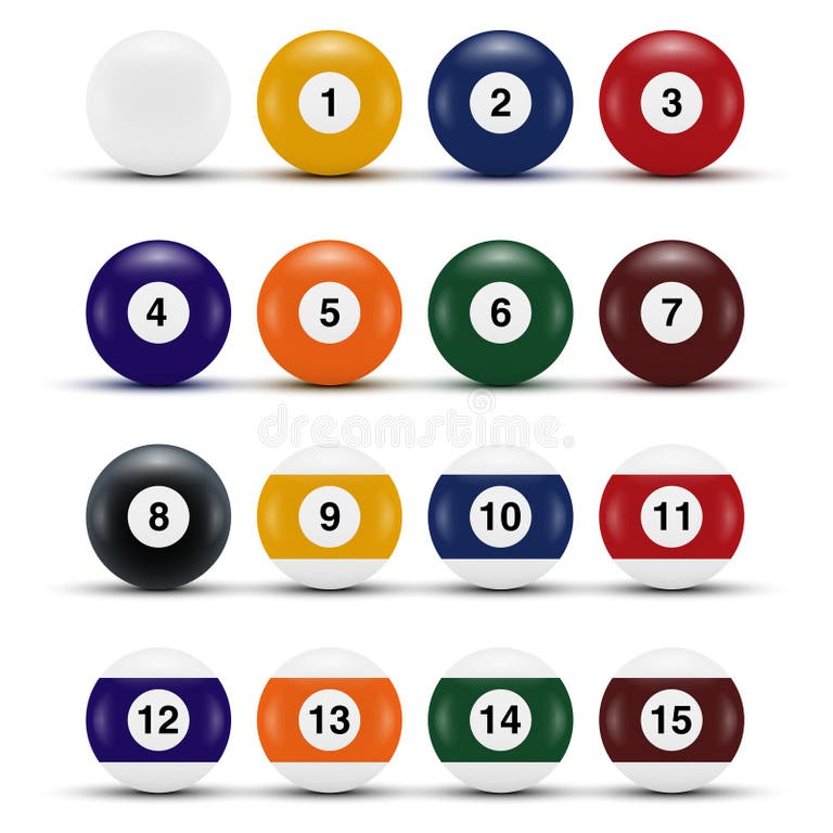 Realistic Billiard Pool Balls Set Mockup. Vector Stock Illustration ...