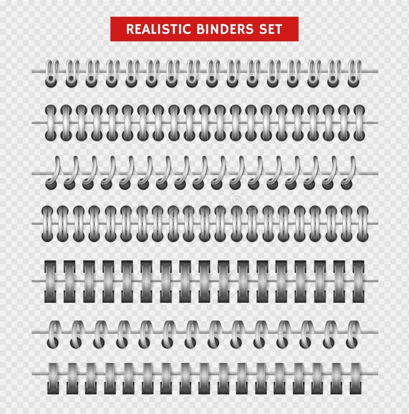 Realistic Binders Transparent Set Stock Vector - Illustration of note ...