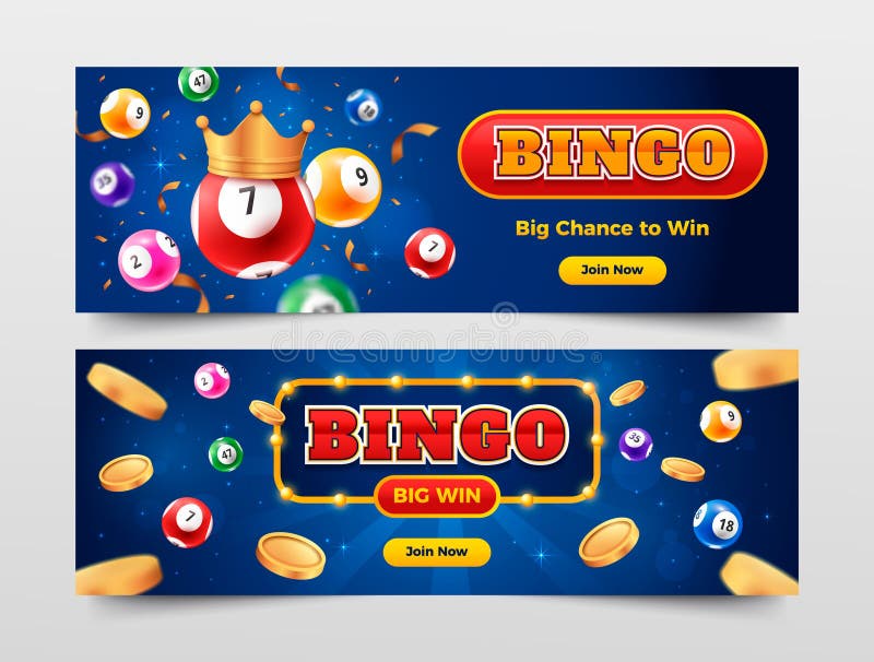 Realistic Bingo Game Banner Set Stock Illustration - Illustration of ...