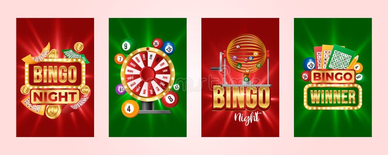 Realistic Bingo Game Card Set Stock Illustration - Illustration of ...