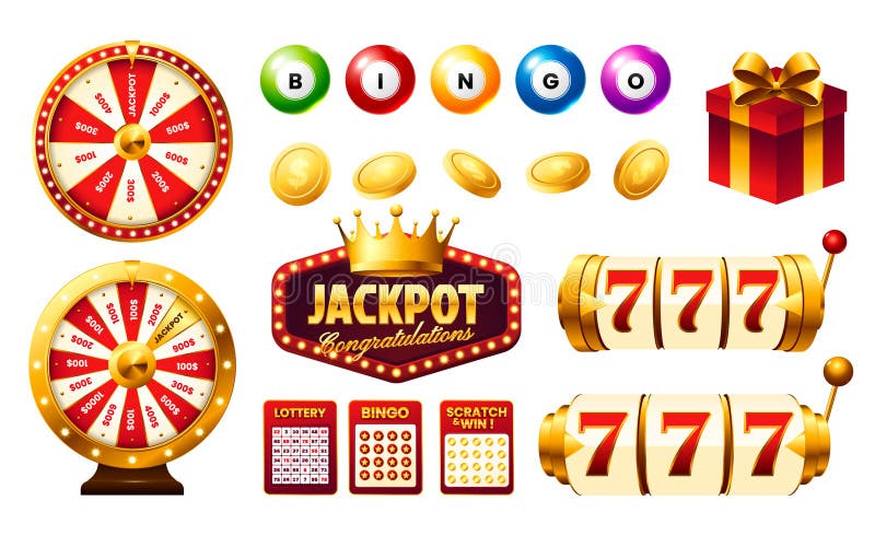 Realistic Bingo Game Icons Set Stock Illustration - Illustration of ...