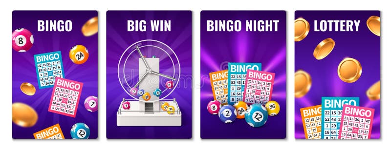 Realistic Bingo Vertical Cards Set Collection Stock Illustration ...