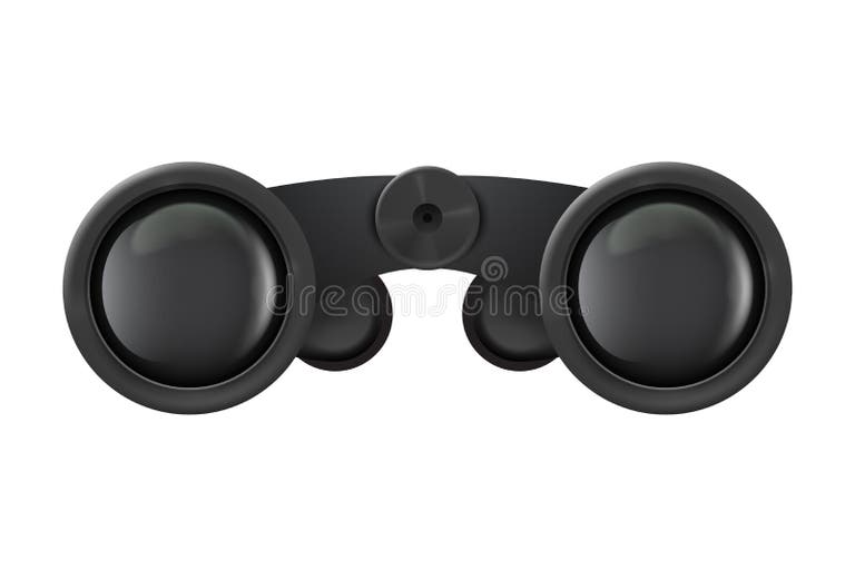 Realistic Binoculars, Front View, Isolated on White Stock Vector ...