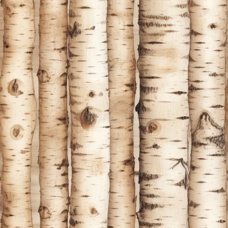 Realistic Birch Texture Background Stock Illustration - Illustration of ...
