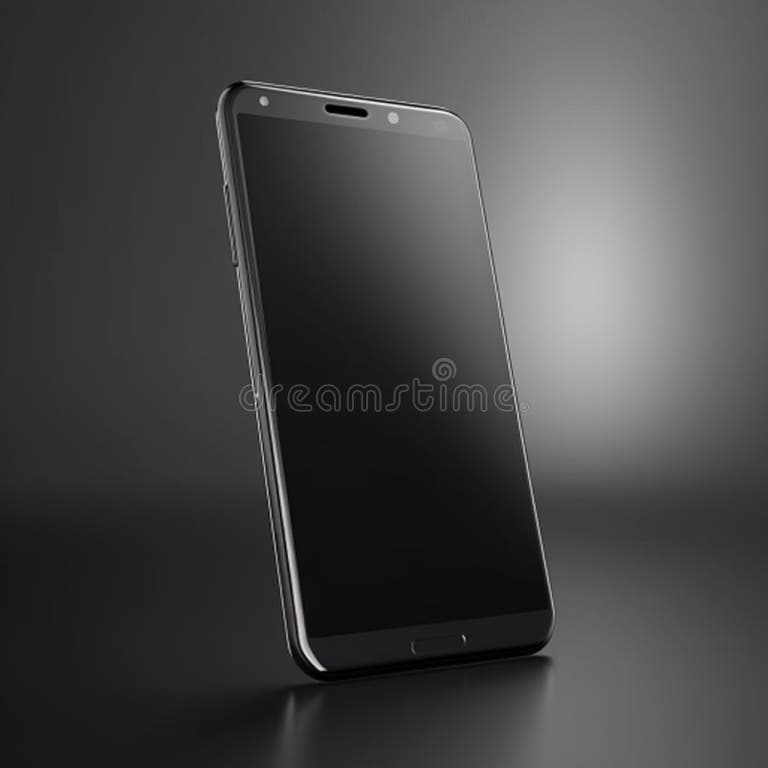 Realistic Black Android Smartphone Mockup Cellphone Frame with Blank ...