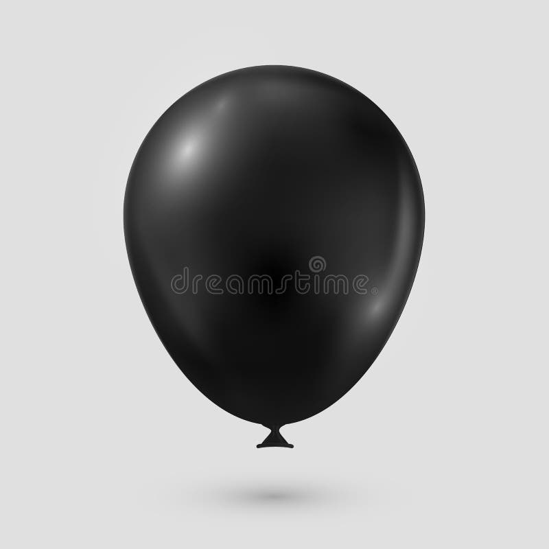 Realistic Black Balloon Isolated on Gray. Stock Vector - Illustration ...