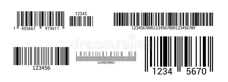 Barcode Set. Flat Style Vector Illustration Isolated on White Stock ...