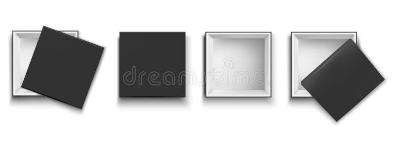 Realistic Black Box Top View Stock Vector - Illustration of view ...