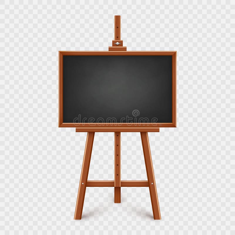 Realistic Black Chalkboard on Wooden Easel. Blank Blackboard in Wooden ...